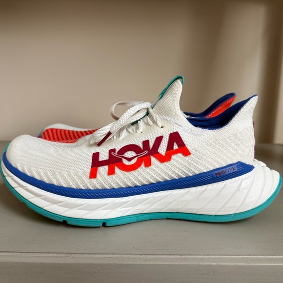 Hoka | Shoes | Hoka White And Red Athletic Shoes | Poshmark